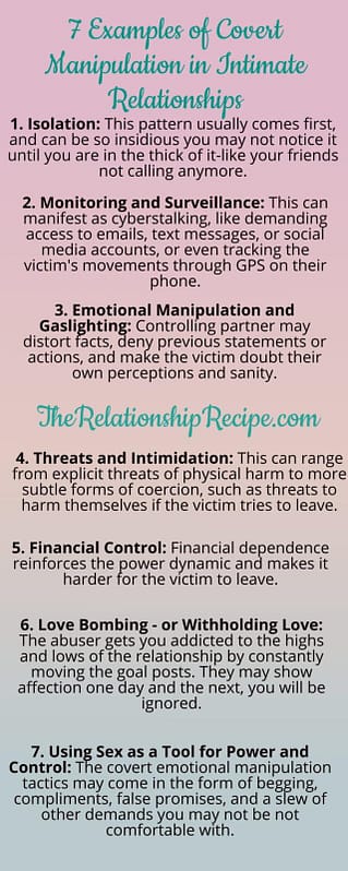 7 Examples Of Covert Manipulation In Intimate Relationships